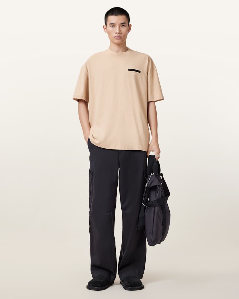 Redact Oversized Logo T-Shirt DUSTY LIGHT BROWN | ALLSAINTS